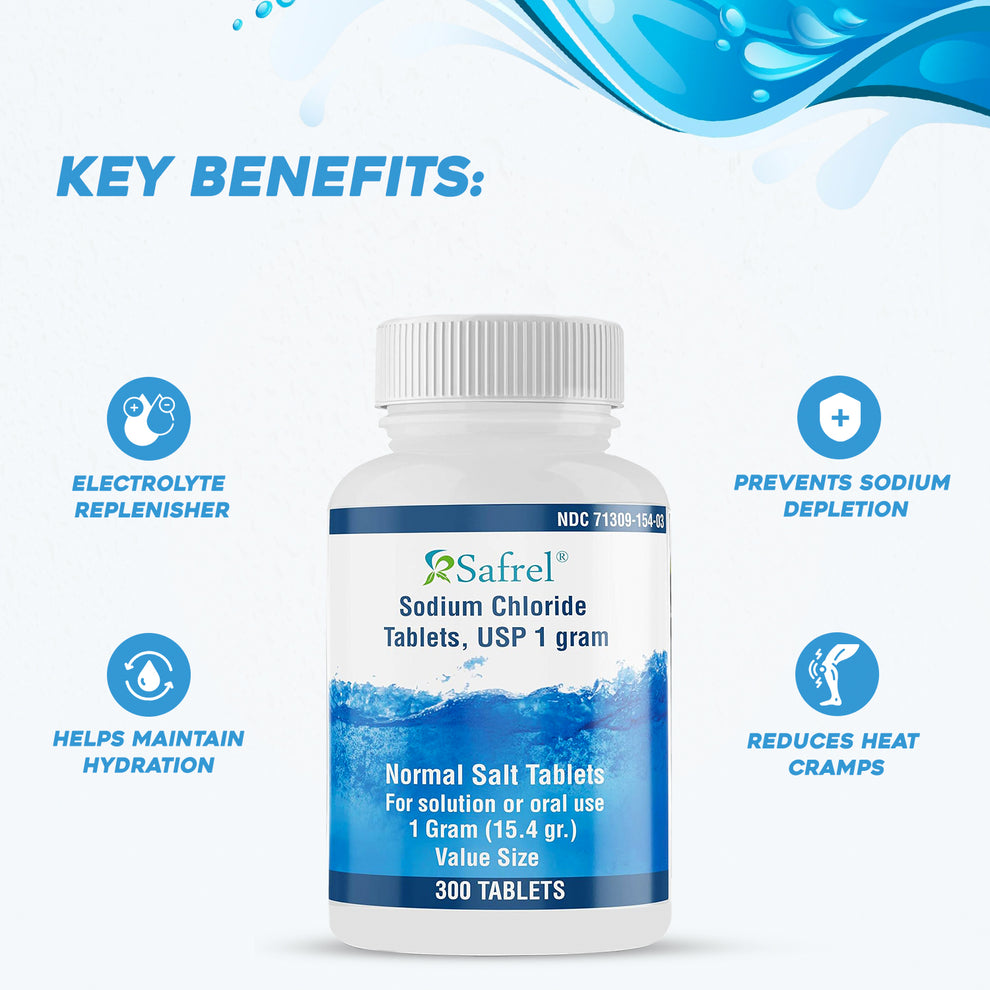 Sodium Chloride Tablets 1 gm, USP | 300 Count | Normal Salt Tablets